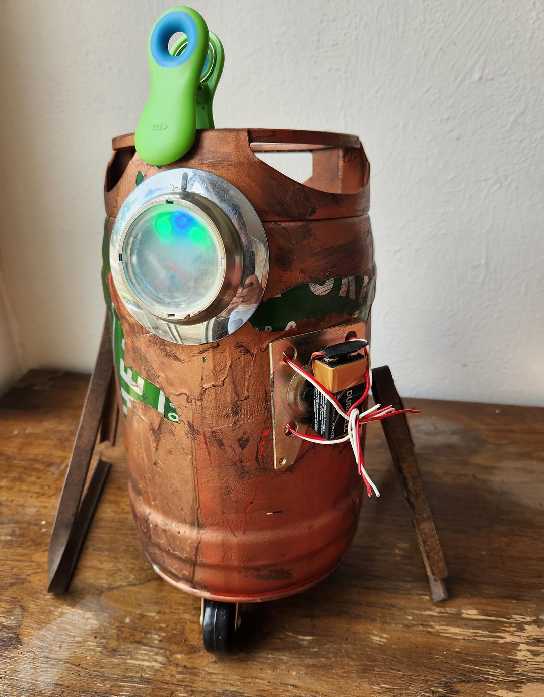 Art Piece Mini Keg Robot Steam Punk Style, Light up Robot, - Etsy