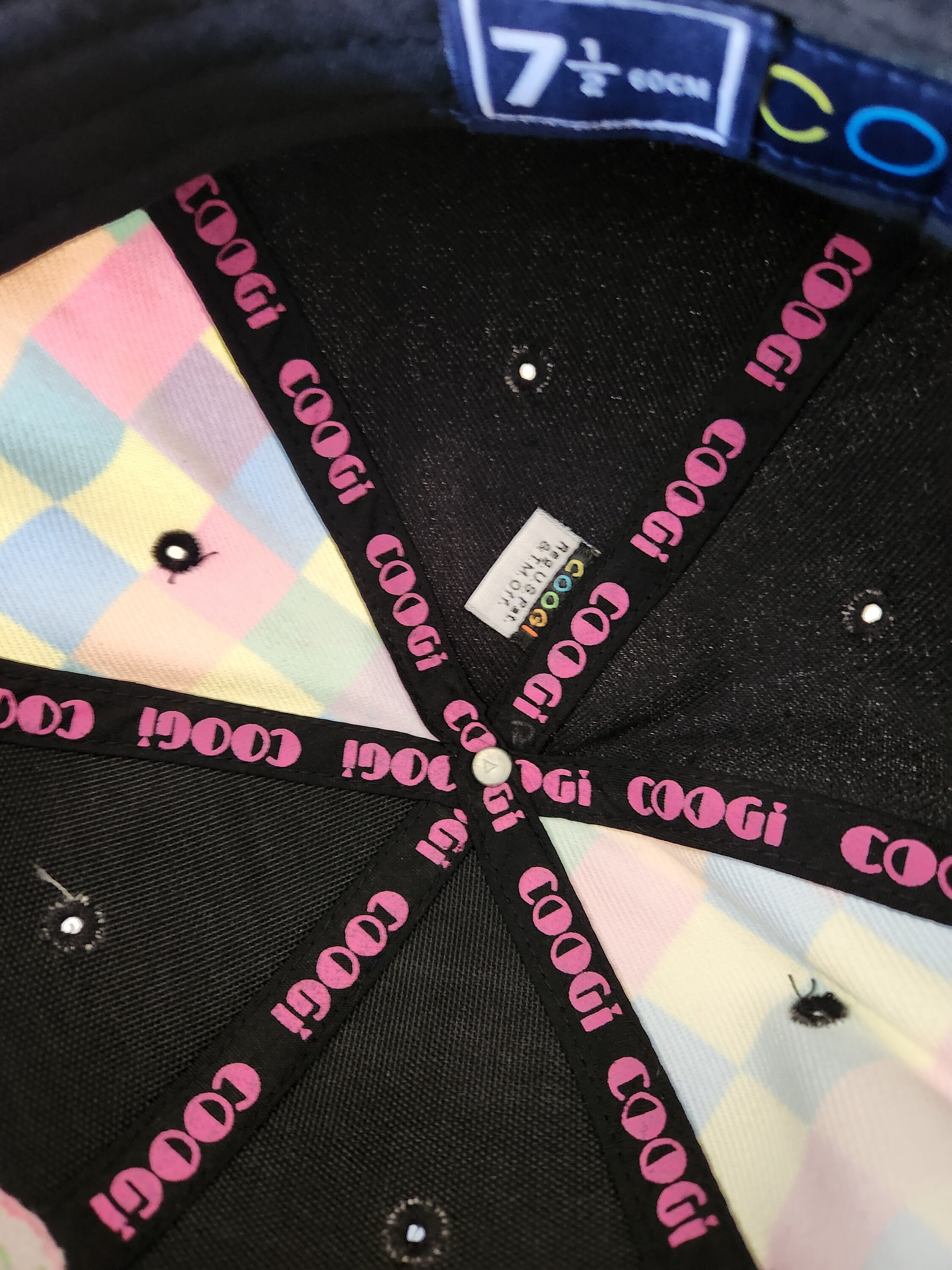 Vintage COOGI Rainbow Checkered Fitted Baseball Cap Hat Size 7 1/2, NEW ...