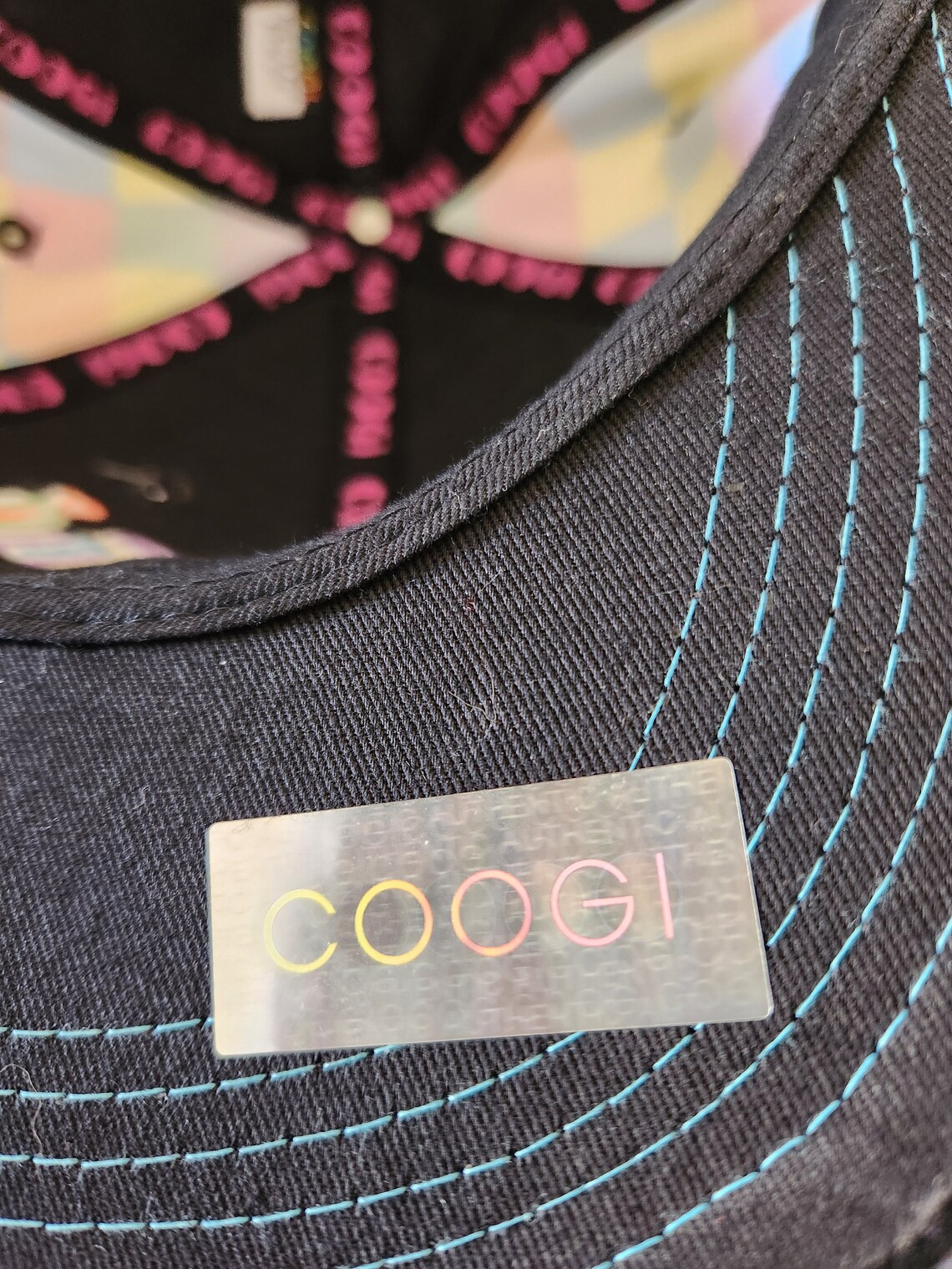 Vintage COOGI Rainbow Checkered Fitted Baseball Cap Hat Size 7 1/2, NEW ...