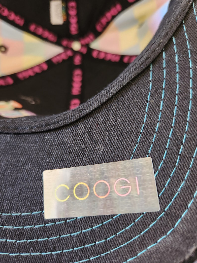 Vintage COOGI Rainbow Checkered Fitted Baseball Cap Hat Size 7 - Etsy