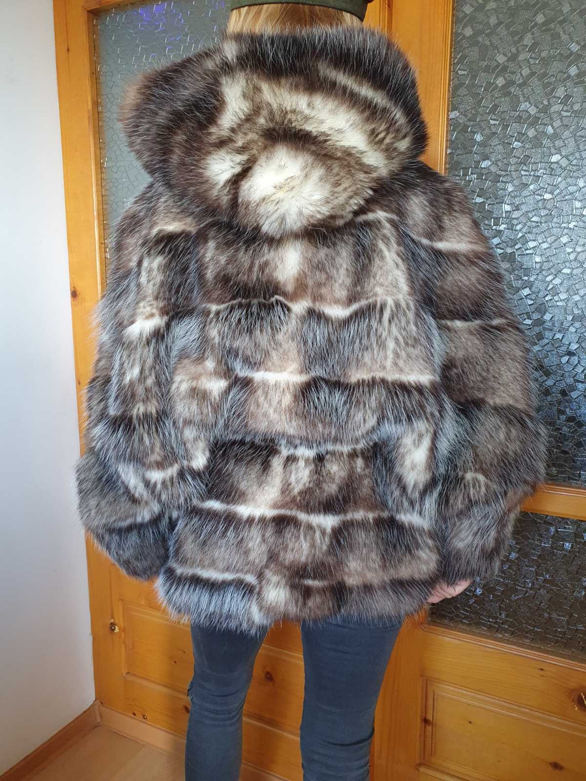 Vintage Real Raccoon Fur Coat, Real Racoon Fur Jacket With Hood, Hooded ...