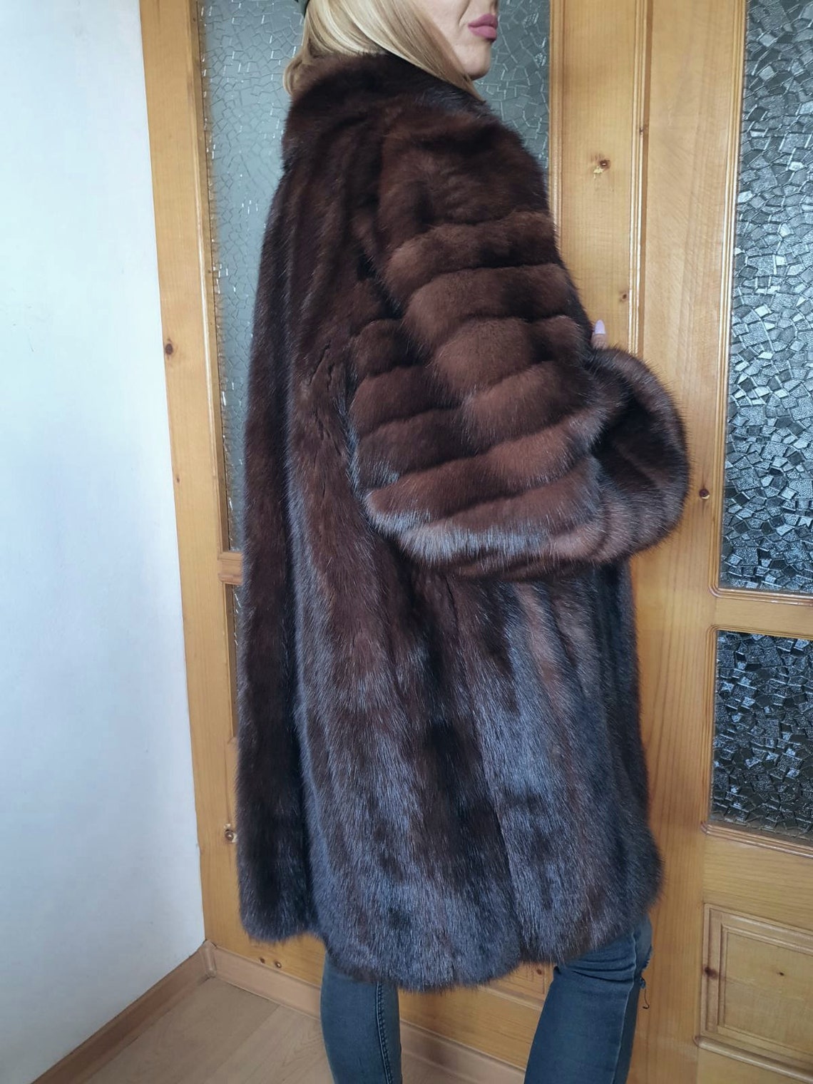 Manteau Russe De Fourrure De Sable Veste Vraie De Fourrure De Etsy