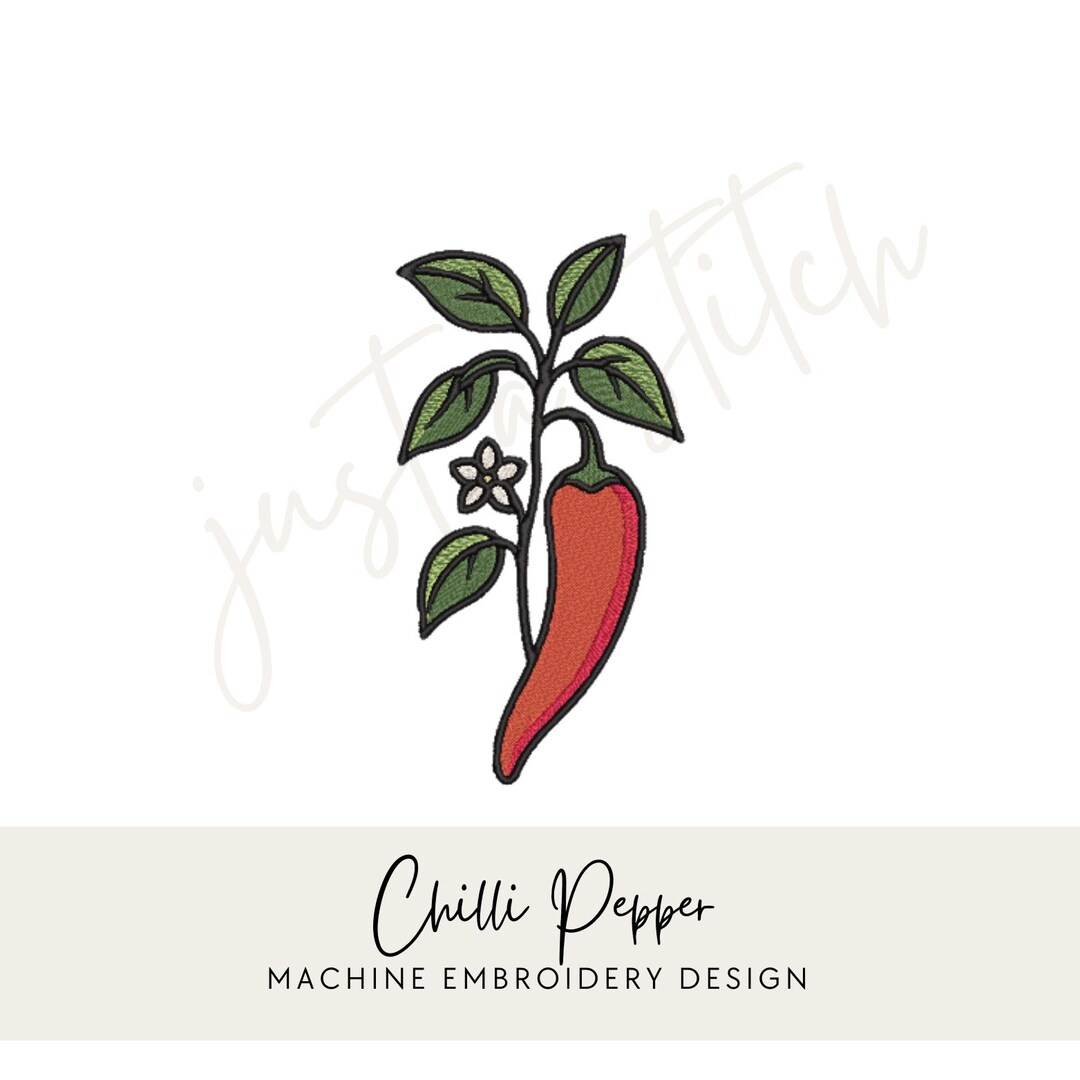 Chilli Pepper Machine Embroidery Design - Includes 5 Sizes - Etsy