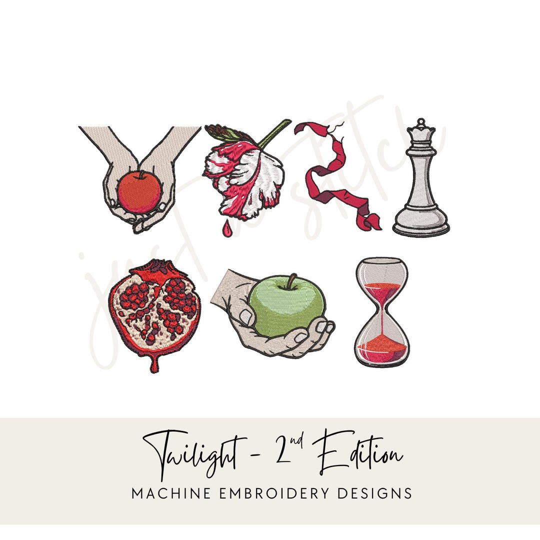 Twilight Vampire Romance Inspired Machine Embroidery Design Set- 7 ...