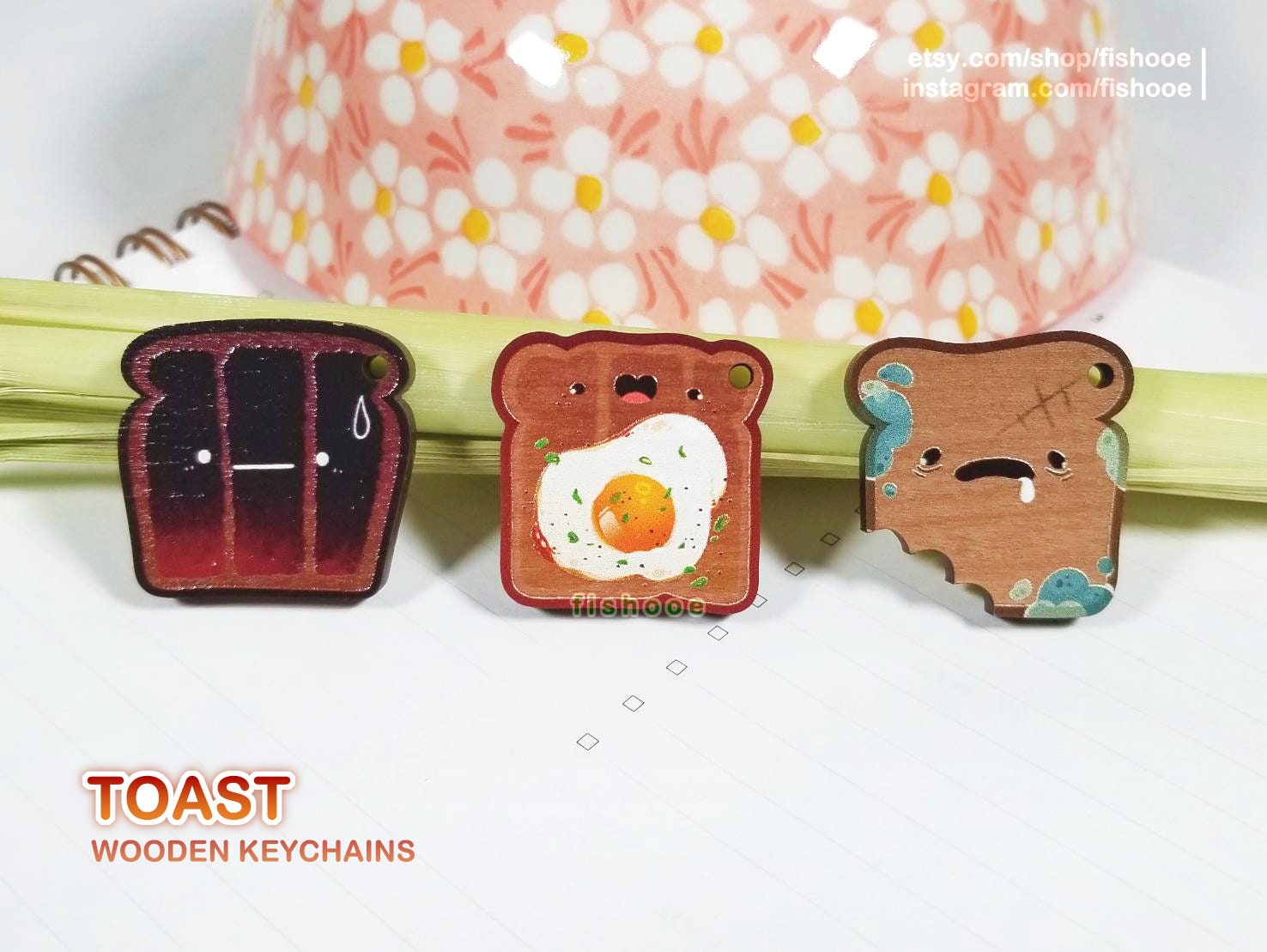 Toast Wooden Keychains | Etsy