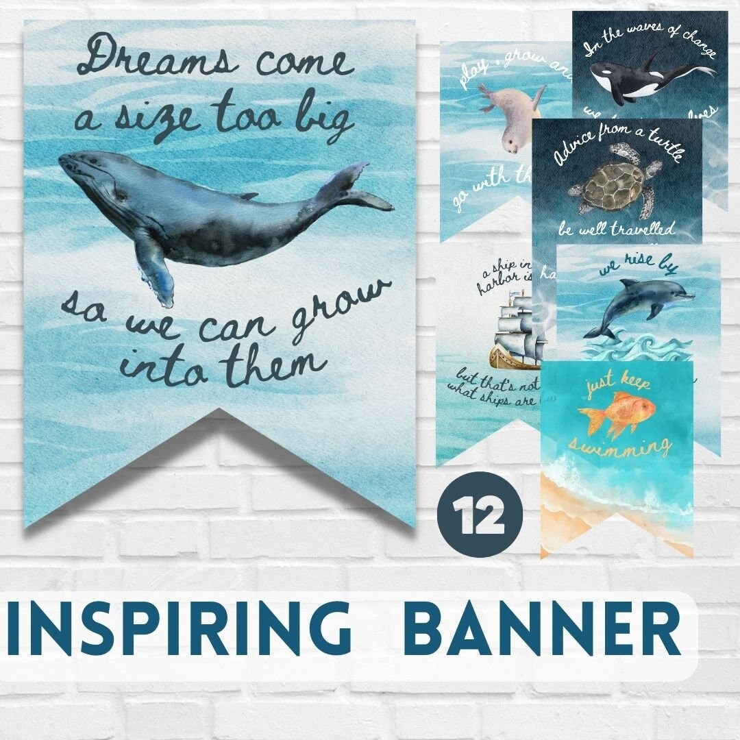 Sea Theme Class Decor | Watercolor Poster | Ocean Banner for Back to ...