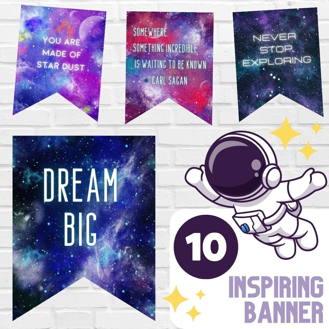 Space Theme Class Decor | Watercolor Poster | Galaxy Banner for Back to ...