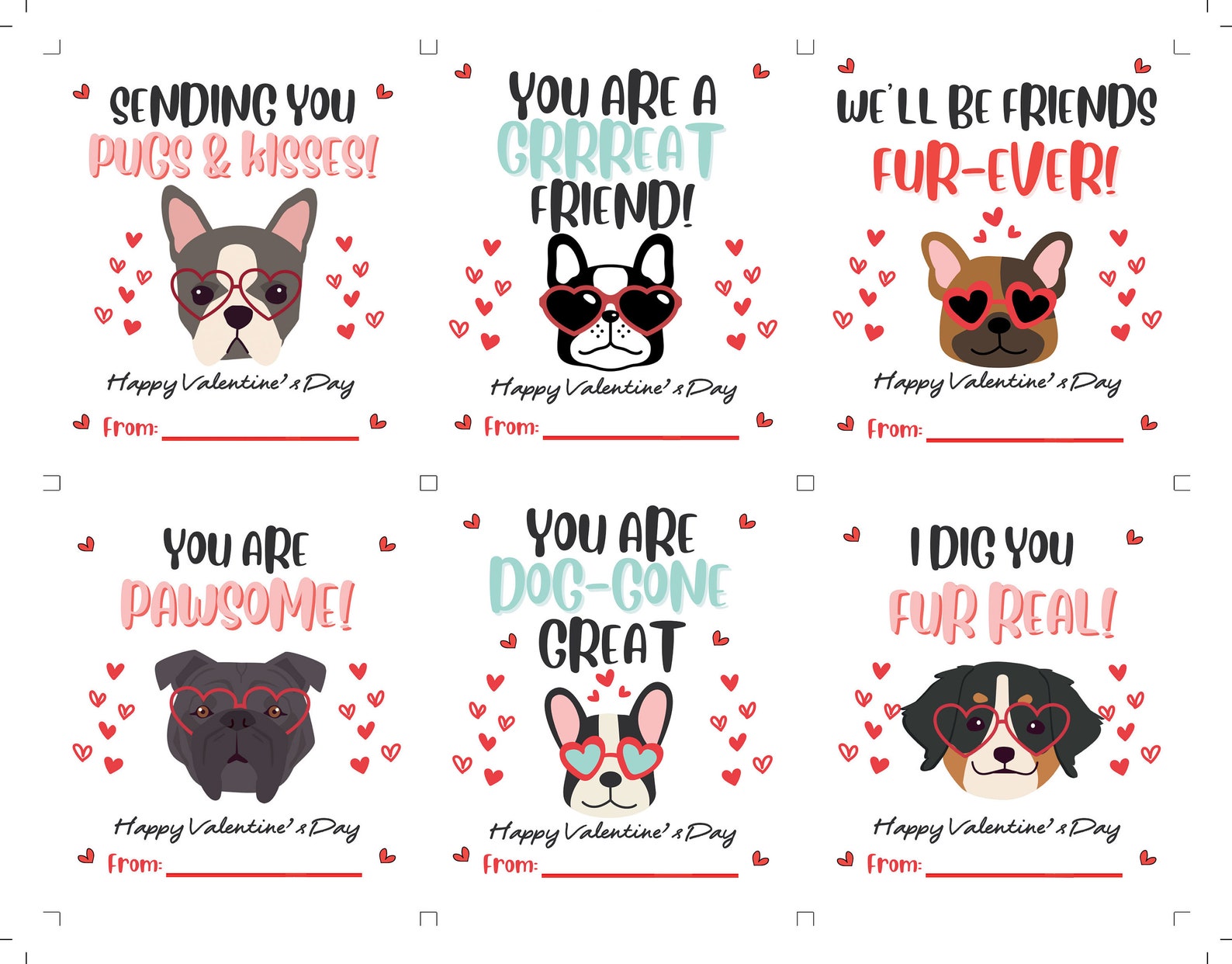 Printable Pun Valentine's Day Cards, Classroom Valentine's Day Cards ...