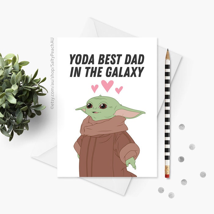 Baby Yoda Father's Day Card Star Wars Card Pop Culture | Etsy