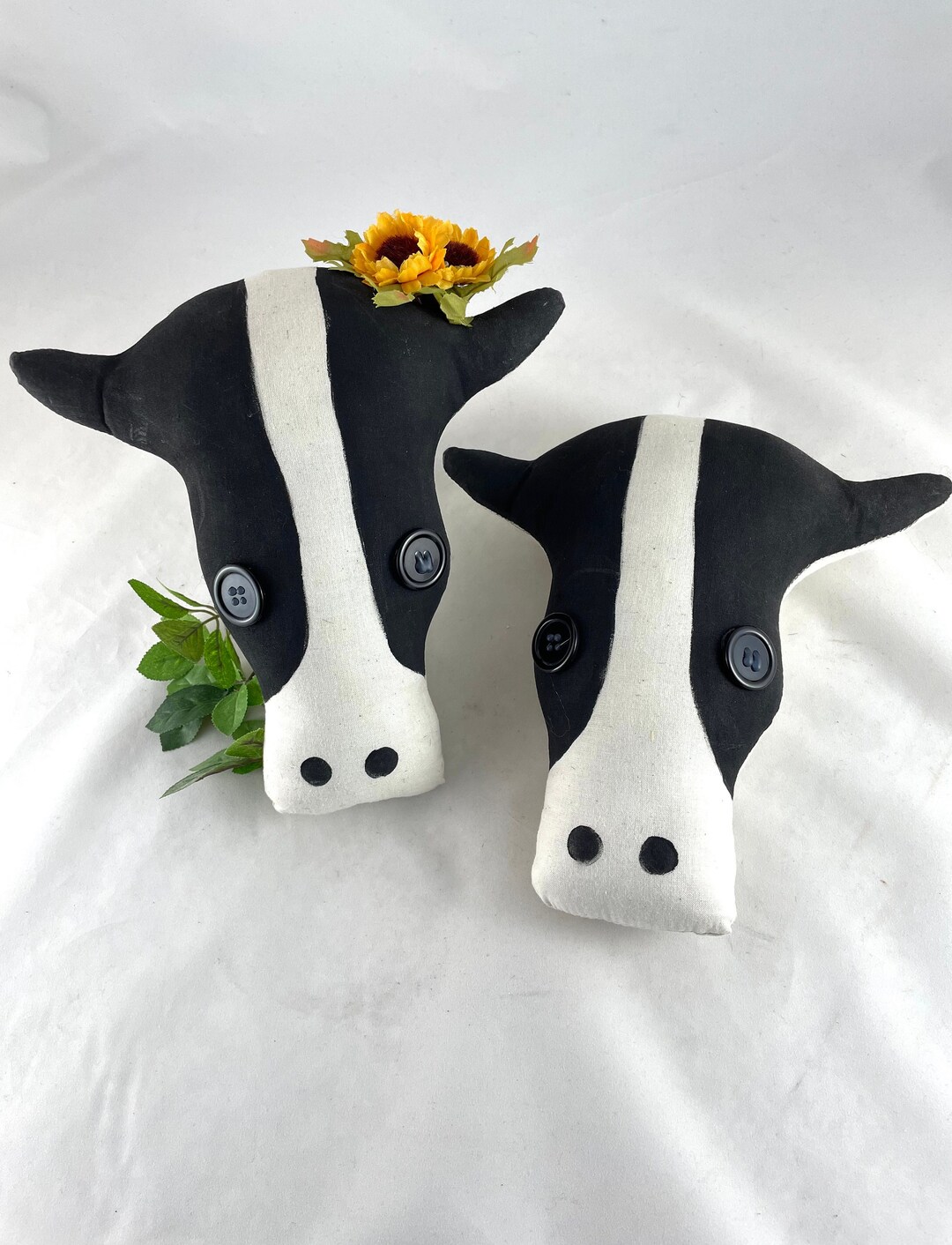 2 Pc Cow Farmhouse Shelf Sitter,prim Cow Ornaments,tiered Tray Bowl ...