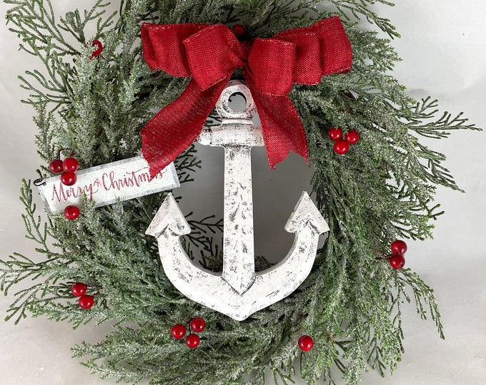 14 in Christmas Coastal Wreath,pine Nautical Wreath,beach House ...