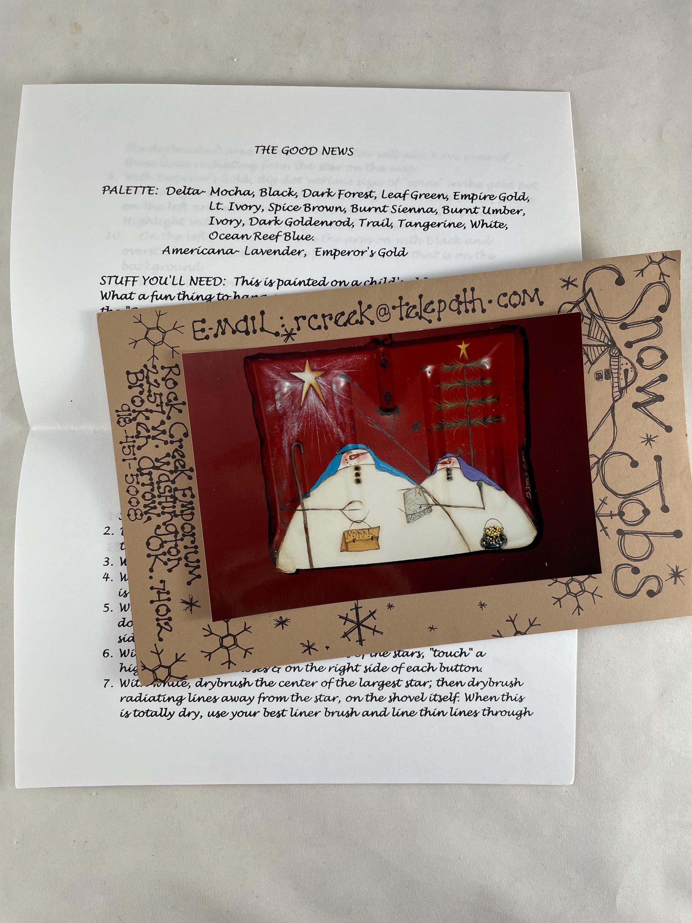 3 Pc Snowman Patterns, Barb Jones Decorative Painting Instructions ...