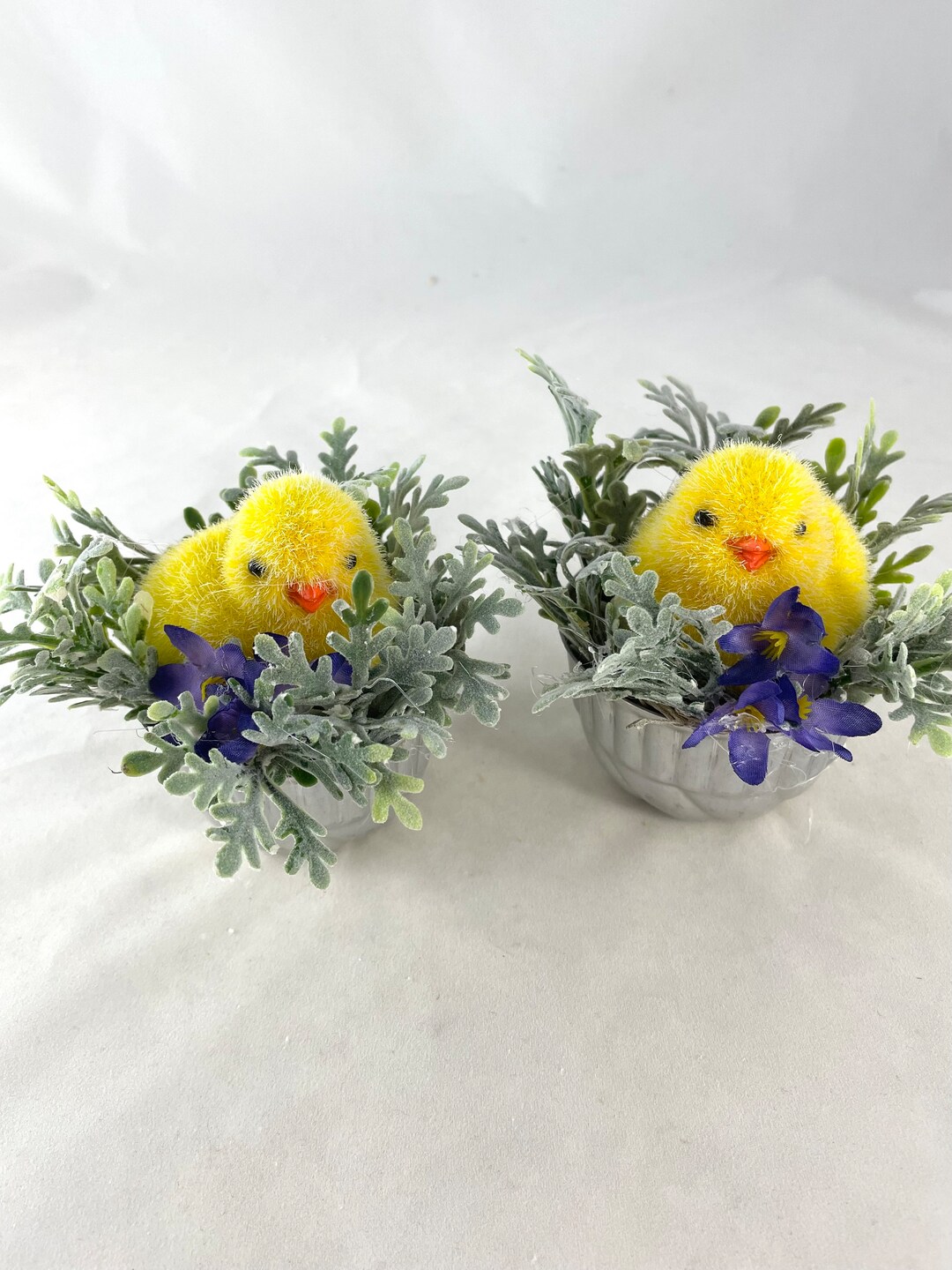 2 Pc Farmhouse Chick Table Favors, Spring Easter Tiered Tray Bowl ...