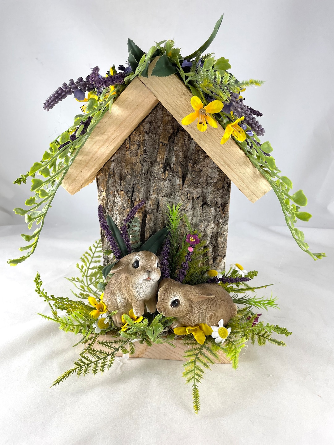 Bunny Rabbit Centerpiece, Rustic Farmhouse Rabbit Door Wall Decor ...
