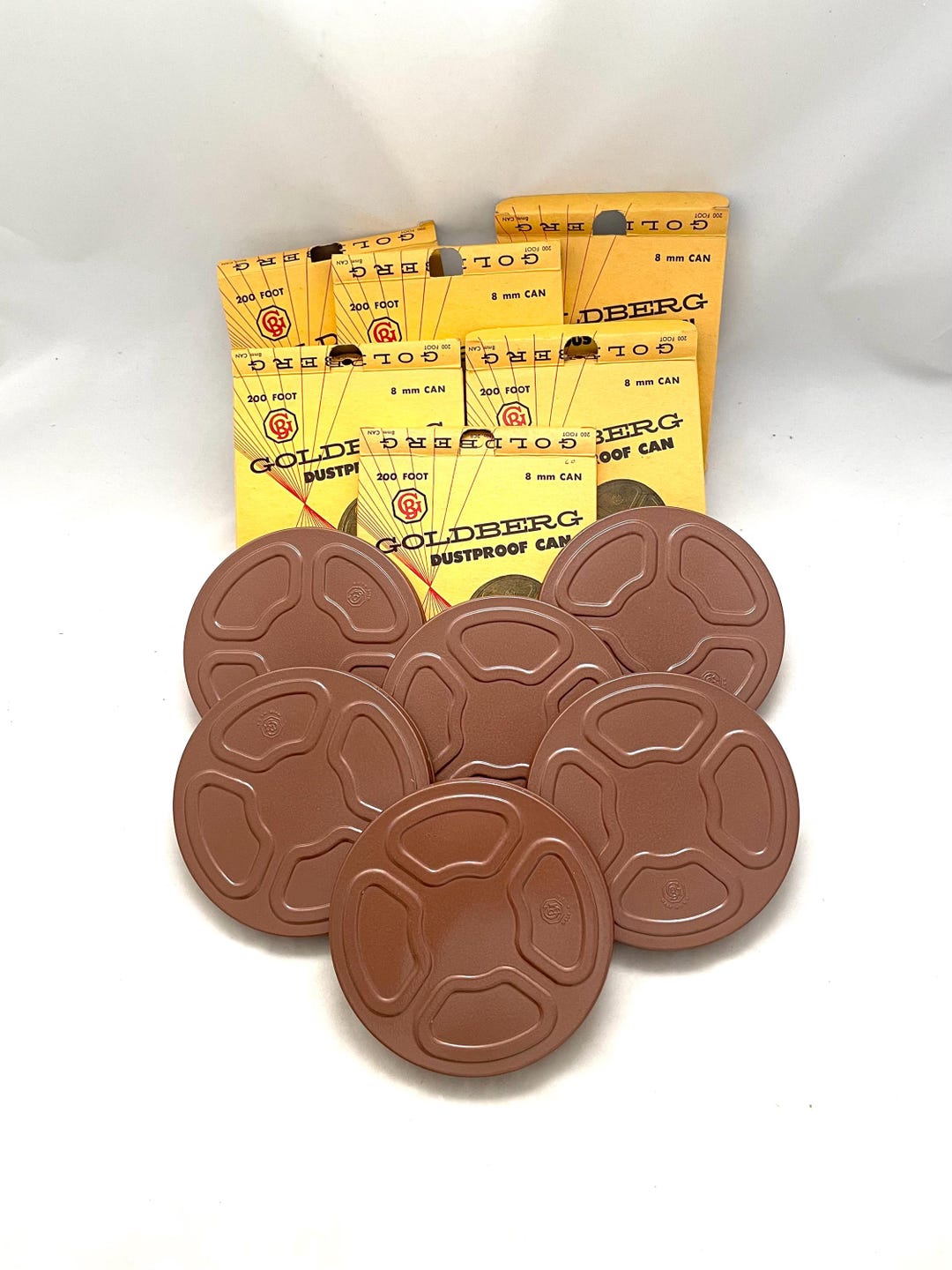 Lot of 6 Vintage 8mm Camera Canister Tins, Film Grip Canisters in Boxes ...