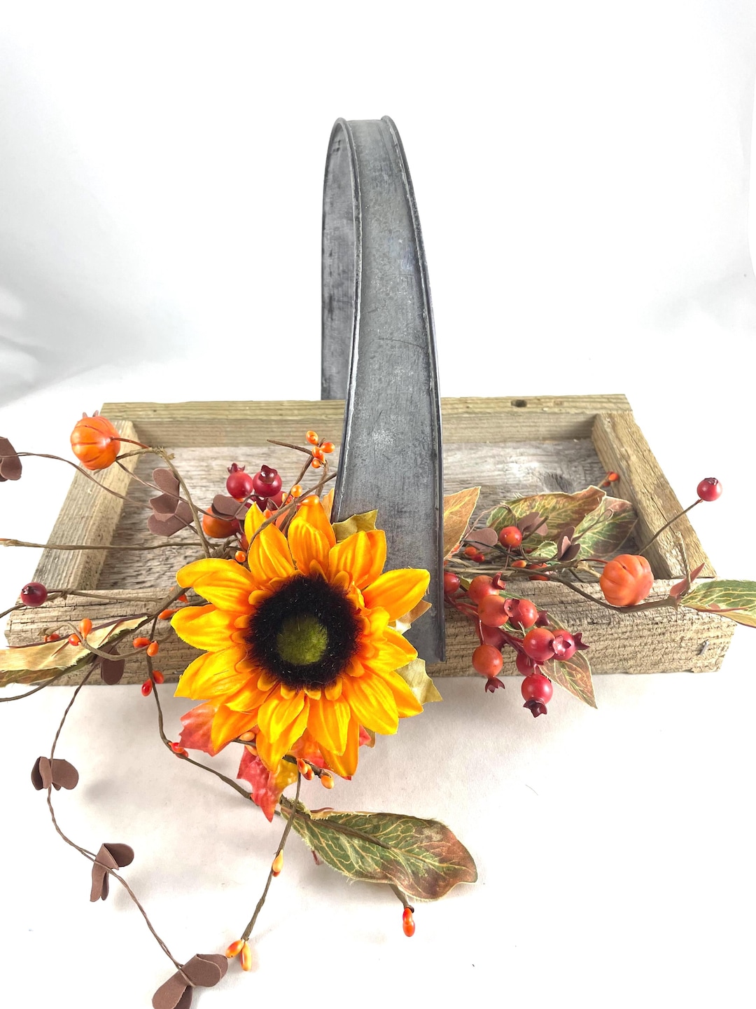 Rustic Cabin Lodge Centerpiece, Wood Box W Handle, Prim Farmhouse Tray ...