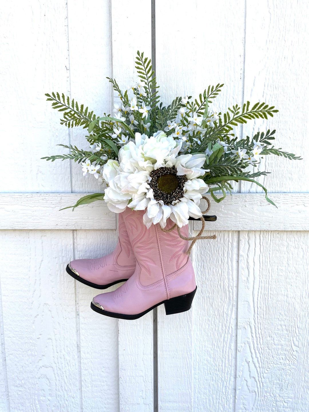 Rustic Urban Cowgirl Boot Decor, Country Western Boot, Farmhouse Cowboy ...