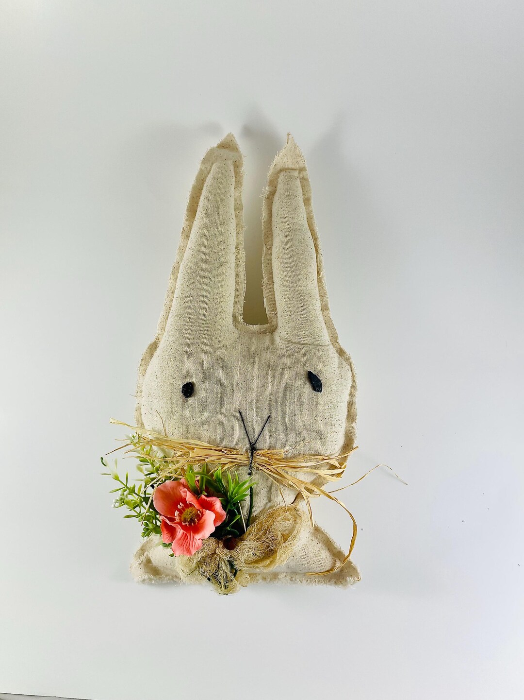 Prim Fabric Rabbit Wall Decor, Spring Easter Bunny Rabbit, Handmade ...