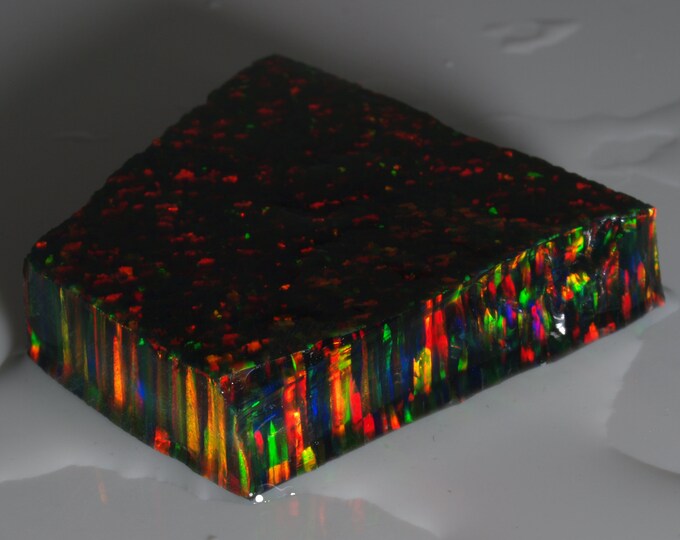 Gilson-like Opal, 16.20 G / 81 CT, Resin Free Created Black Opal ...