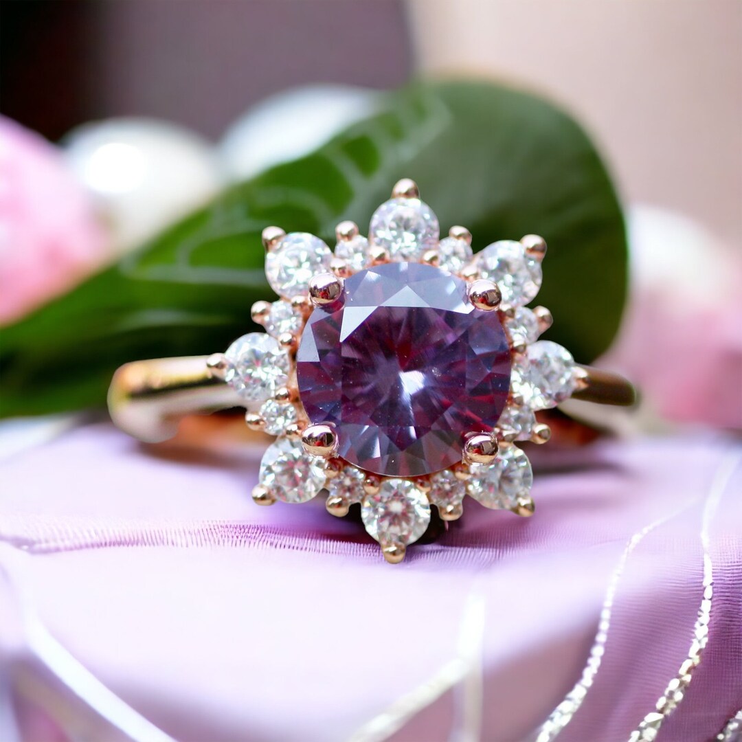 Lab Made Alexandrite Ring 14k Rose Gold Vermeil or Custom Order 10k 14k ...