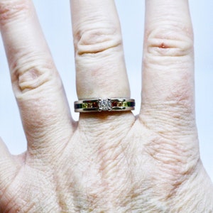 Rainbow Engagement Ring Silver , Pride Ring , Promise Ring , CLEARANCE ...