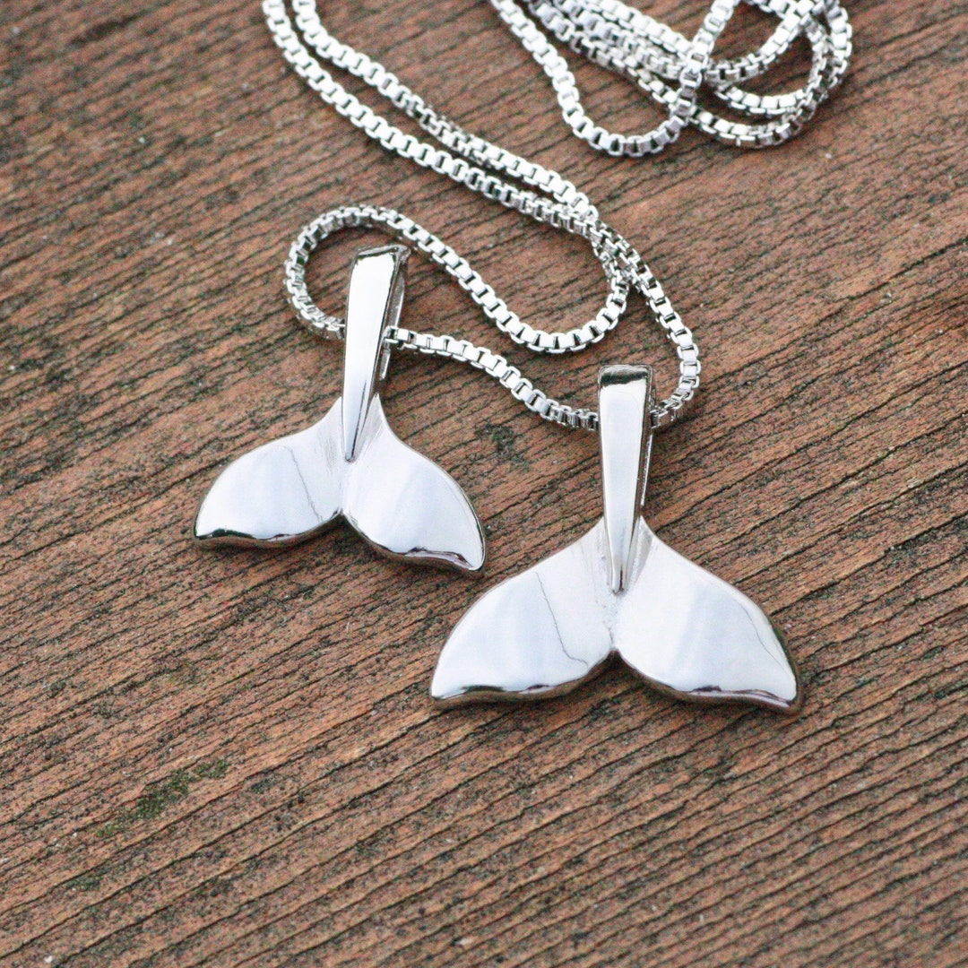 Mother and Child Whale Tale Pendant Sterling Silver 925 Good Luck , New ...