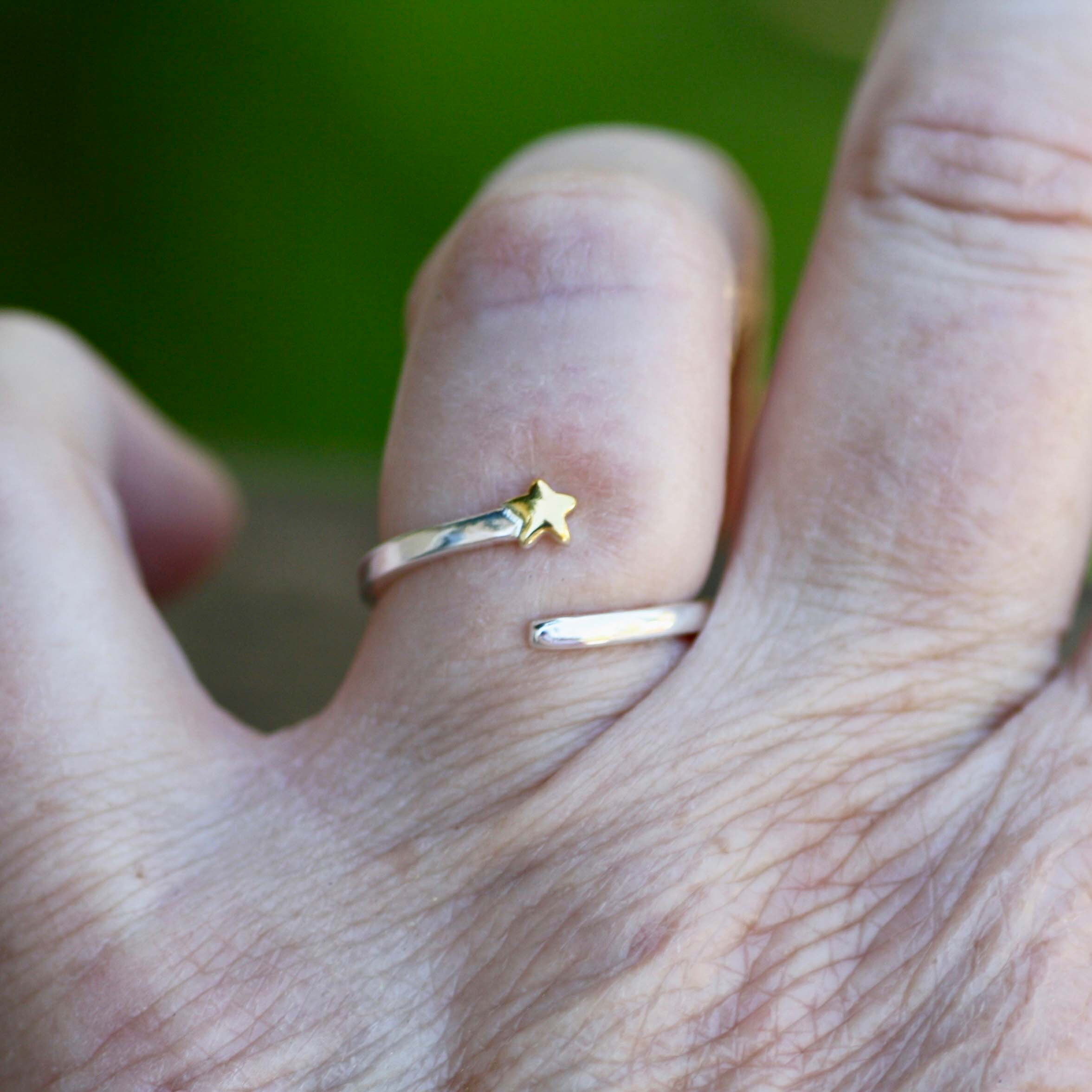 Adjustable Shooting Star Ring Silver and Gold Grad Gift - Etsy