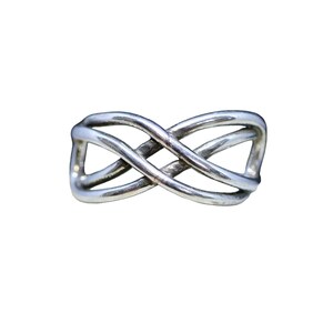 Woven Open Work Band Sterling Silver, Handmade, Adjustable Size, Wide ...