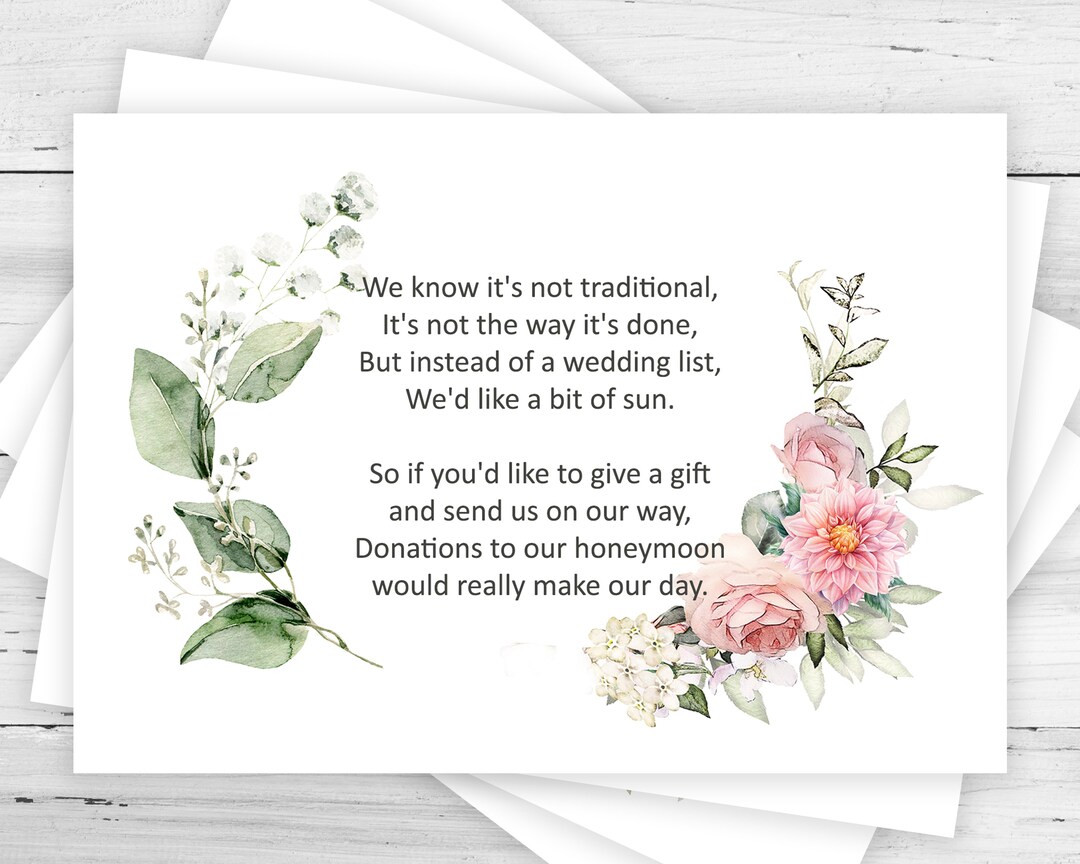Sophie Gift Poem (short Version), Wedding Money Wish Poem, Gift Poem ...
