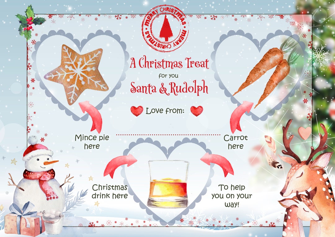 Printable Christmas Eve Placemat Christmas Eve Treats for Santa and ...