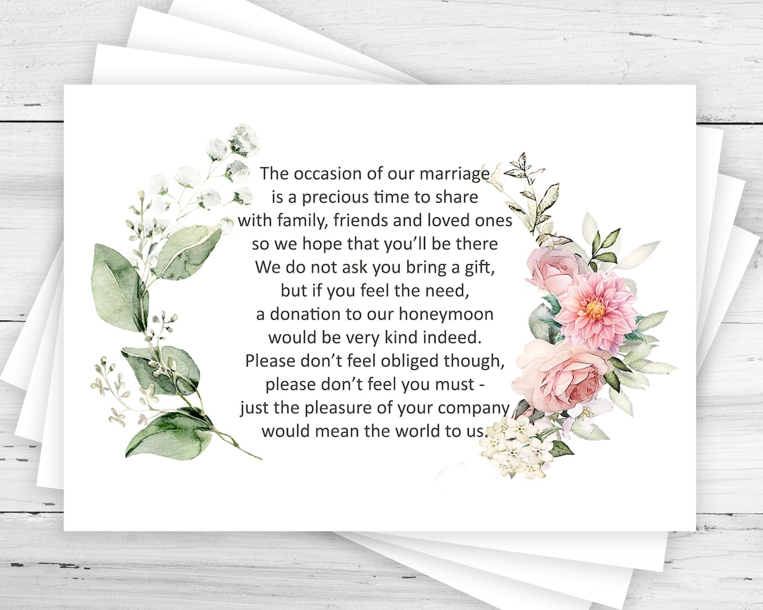 Sophie Gift Poem (long Version), Wedding Money Wish Poem, Gift Poem ...