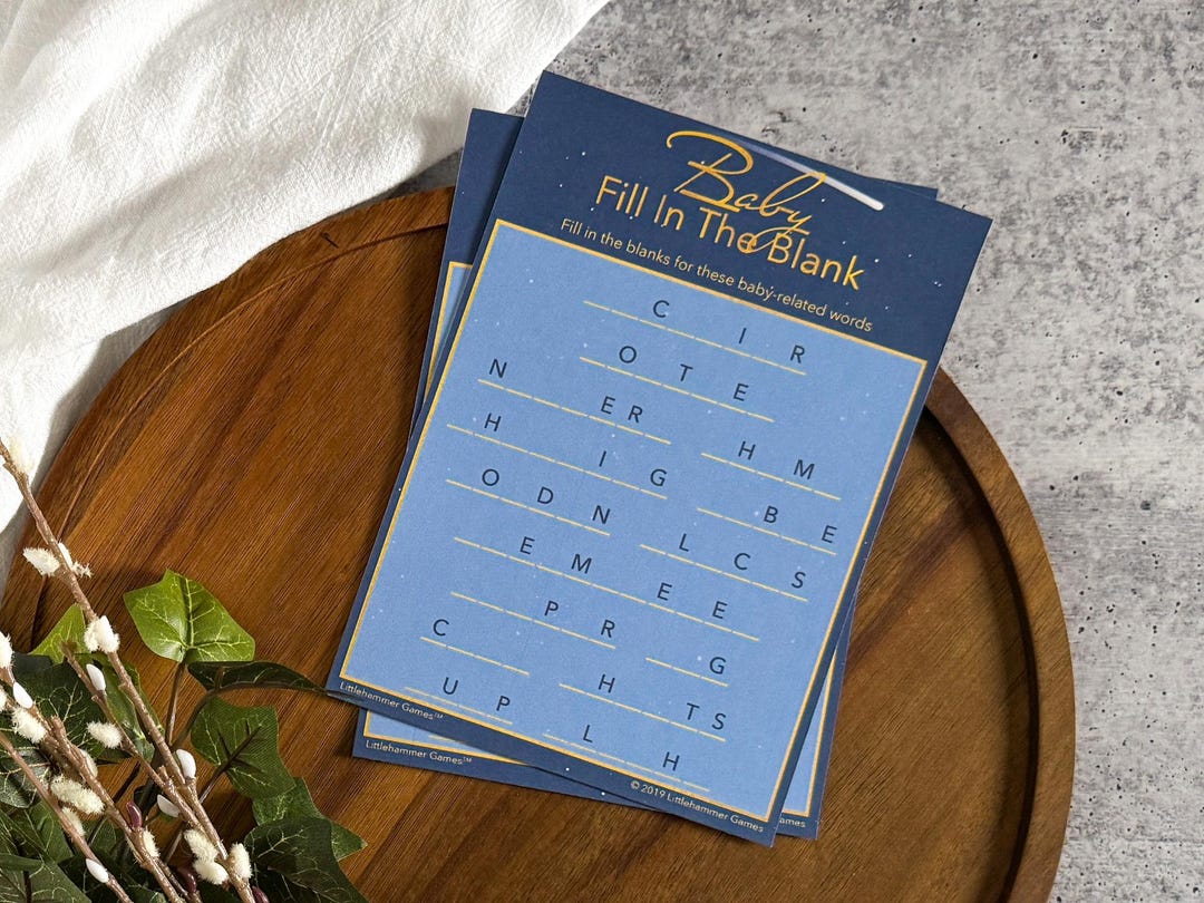 Baby Fill in the Blank, Star Baby Shower Printable, Game Digital ...