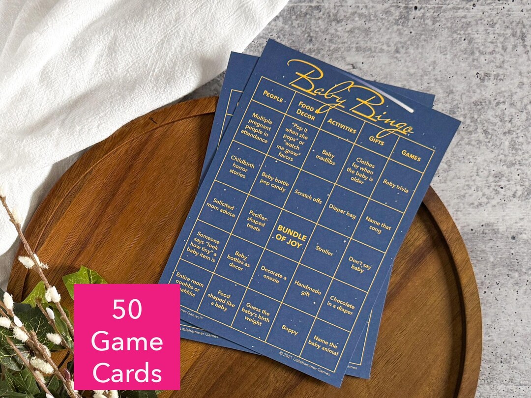 Baby in Blue Themed Shower Bingo Game Printable, Space Baby Bingo ...