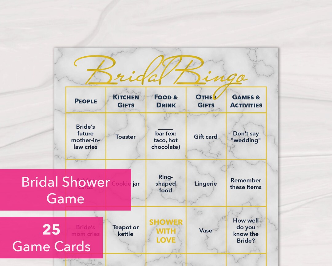 DIY Bridal Shower Game: Bridal Bingo Digital Download With 25 - Etsy