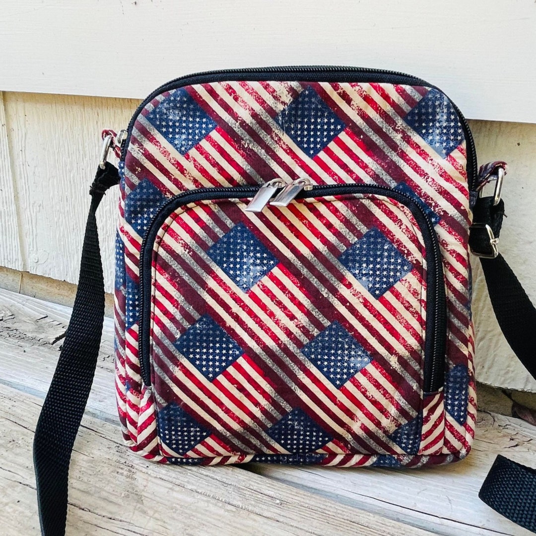 Small Crossbody Bag, Canvas Patriotic Purse Old Glory, Patriotic ...