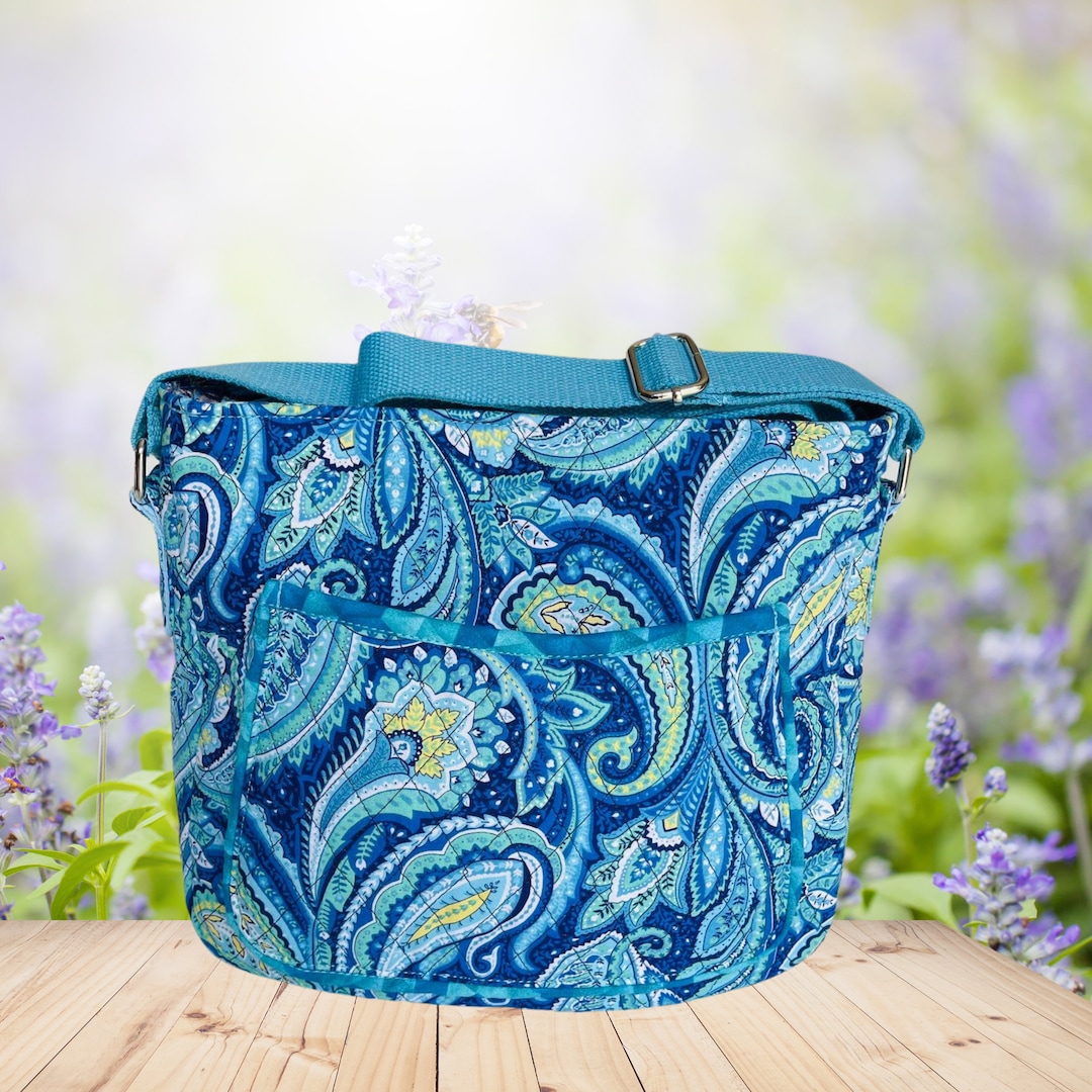 Blue Paisley Quilted Crossbody, Quilted Purse for Women, Shoulder Bag ...