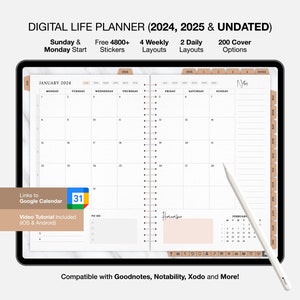 2024 2025 Digital Planner, Dated Digital Planner, Goodnotes Planner ...
