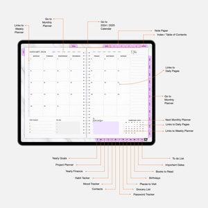 Digital Planner 2024 2025, Goodnotes Planner, Google Calendar, Daily ...