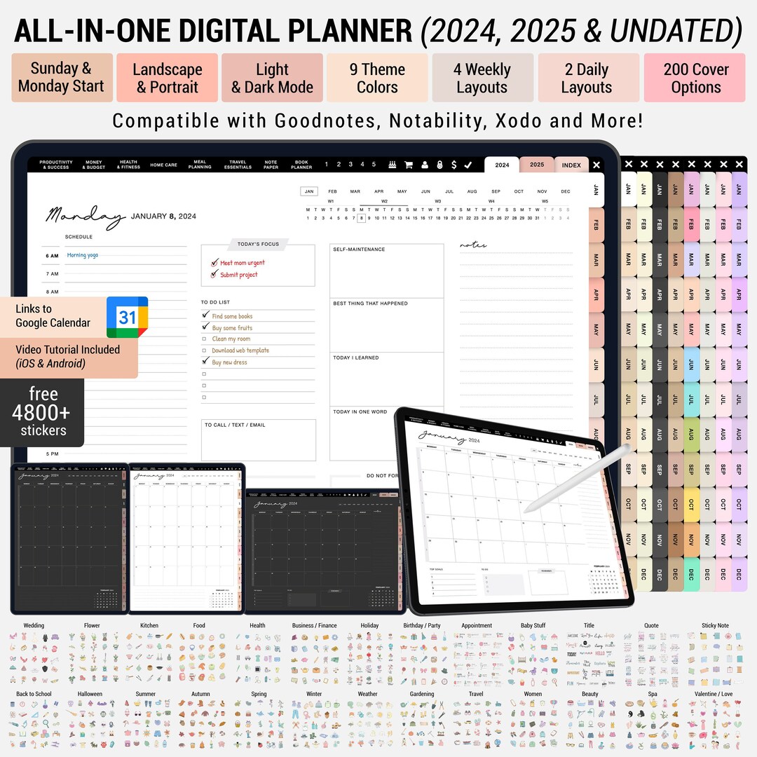 Digital Planner, Goodnotes Planner, iPad Planner, Notability Planner ...
