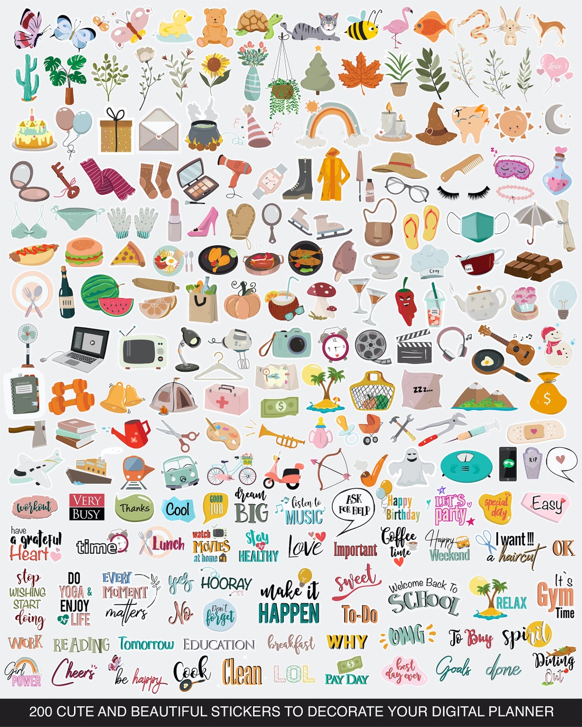 Digital Stickers, Digital Planner Stickers, Digital Stickers for ...