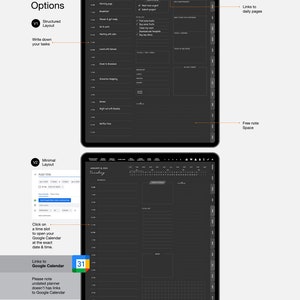 2024 2025 Dark Digital Planner Undated for Goodnotes, 2024 Portrait ...