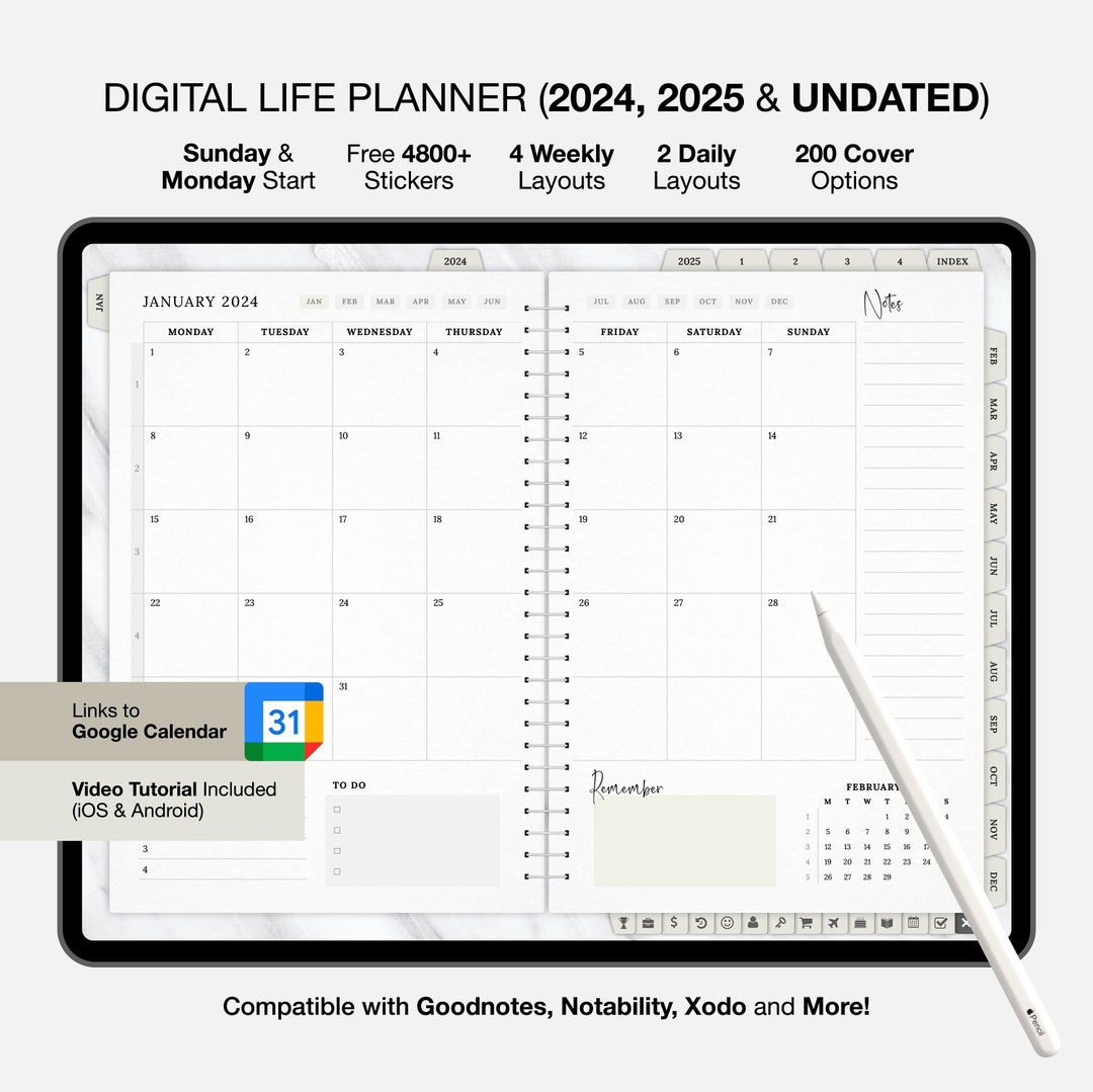 2024-2025 Digital Planner, Goodnotes Planner, iPad Planner, Android ...