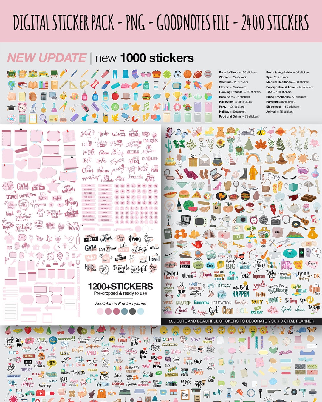 Digital Stickers, Digital Planner Stickers, Digital Stickers for ...