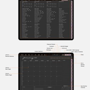 Dark Mode Digital Planner 2024, Digital Planner Dark 2024 - 2025 ...