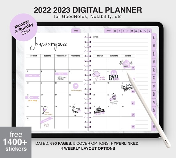 iPad Planner Notability Planner GoodNotes Planner DATED Daily Weekly ...