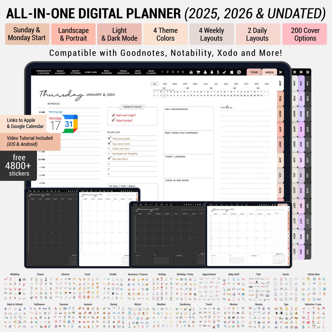 Digital Planner, Goodnotes Planner, iPad Planner, Notability Planner ...