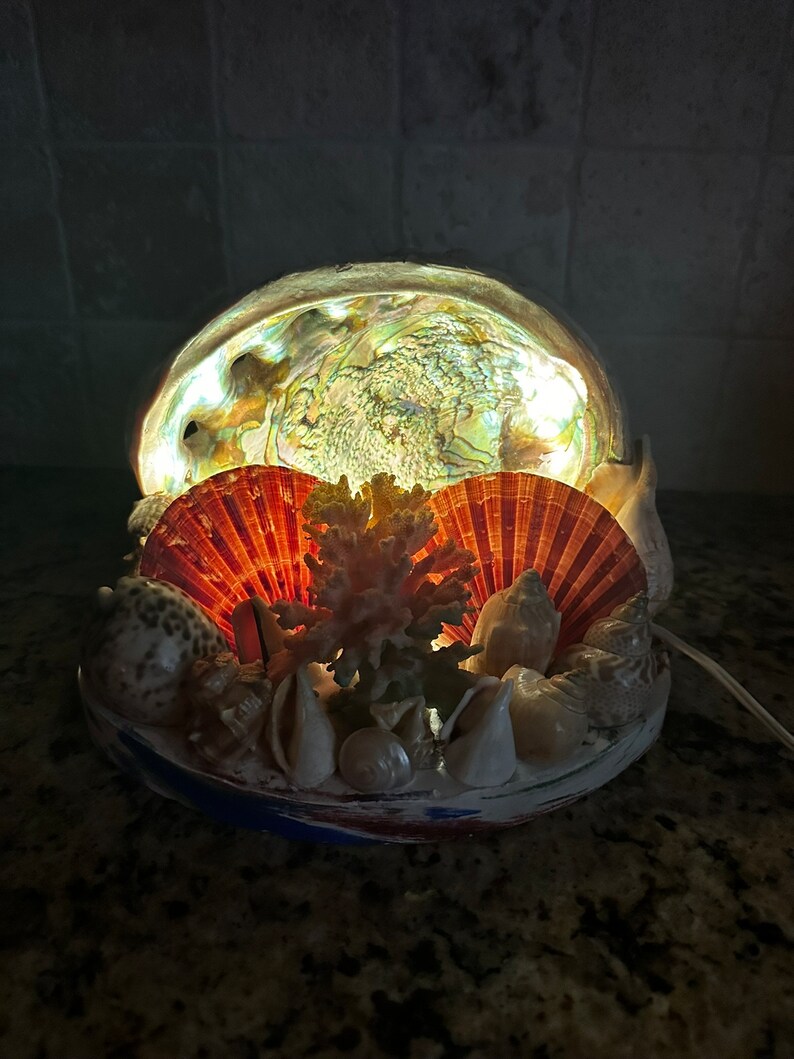 Kitschy Mid-century Seashell TV Lamp 1950s Décor Tropical Beach House ...
