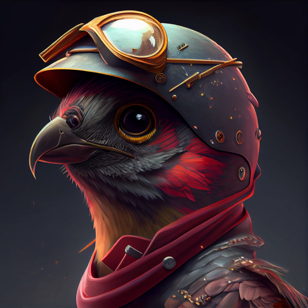 Pilot Bird 1. A.I Digital Art. Printable - Etsy