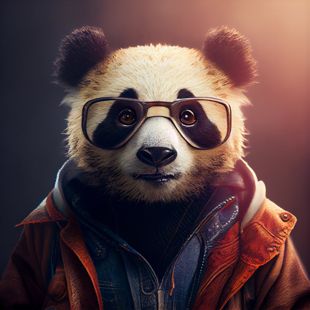 Chill Panda Portrait. A.I Generated Art. Digital Art. Printable - Etsy