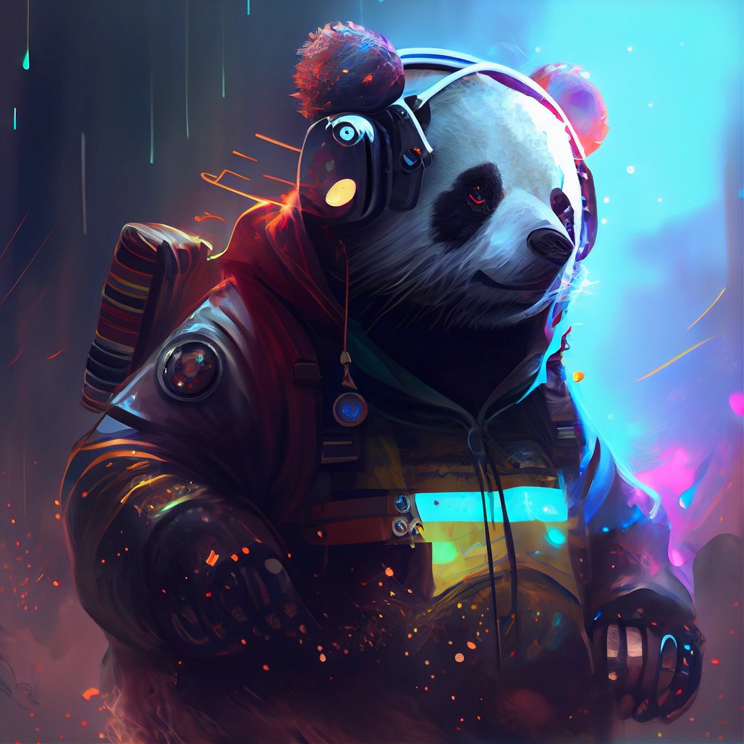 Futuristic Panda Art. A.I Generated Art. Digital Download. Printable - Etsy